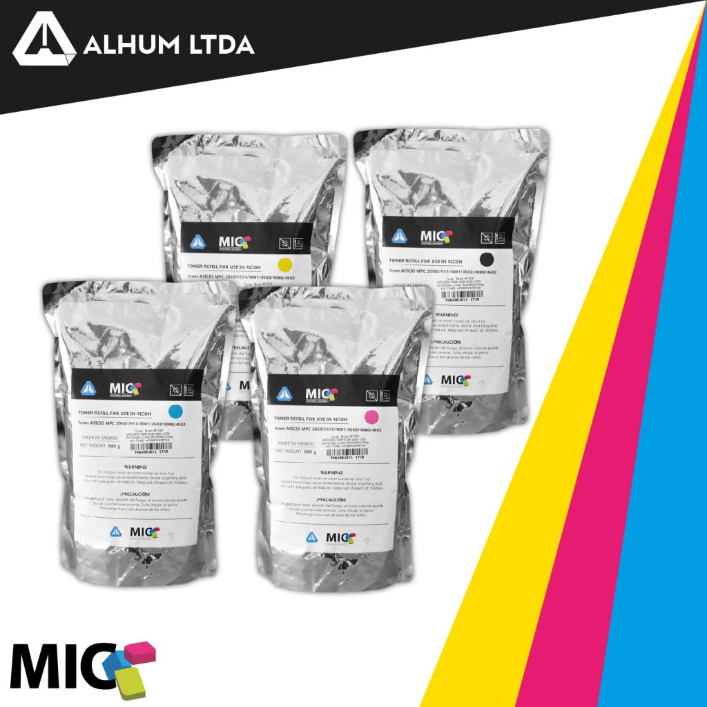 Kit Recargas Maquinas Ricoh A Color Universal 500GR