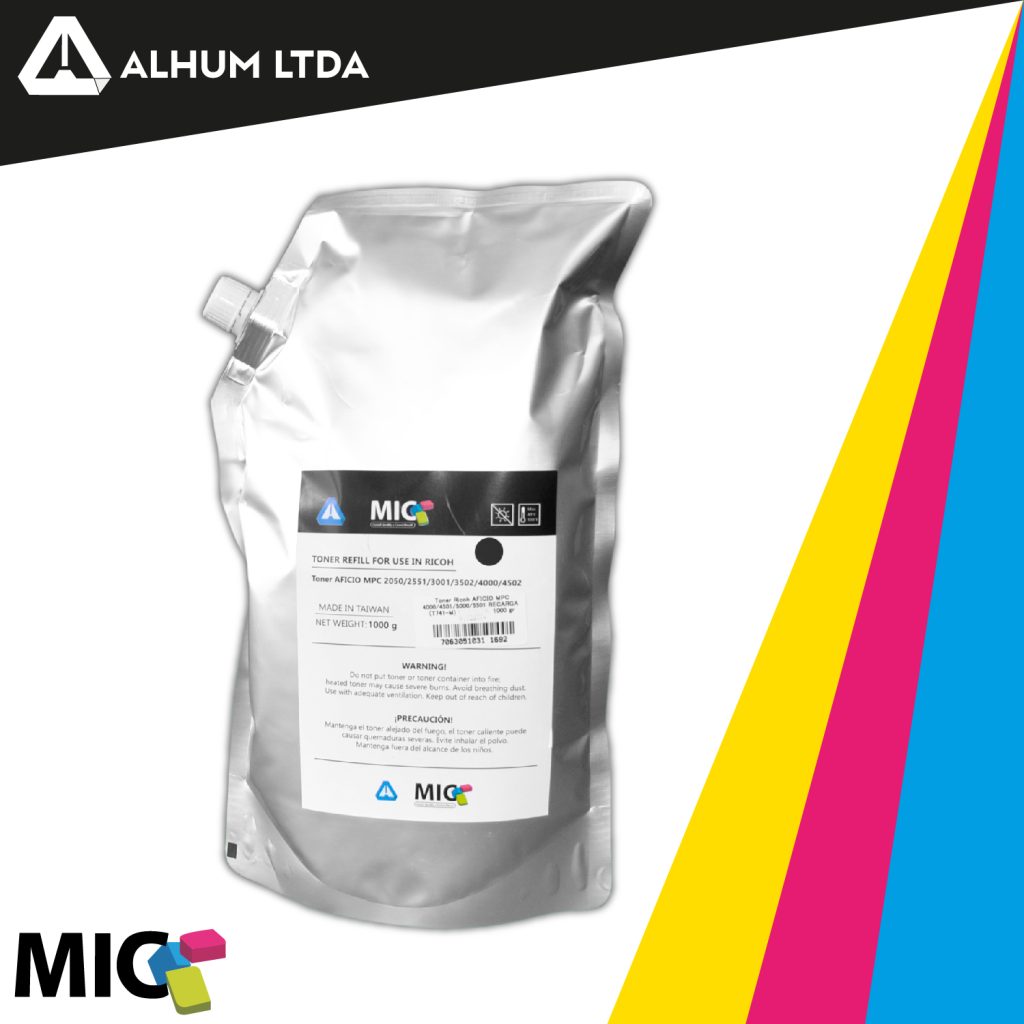 Toner Ricoh Color Negro Recarga Compatible Mpc 1 Kg Mic