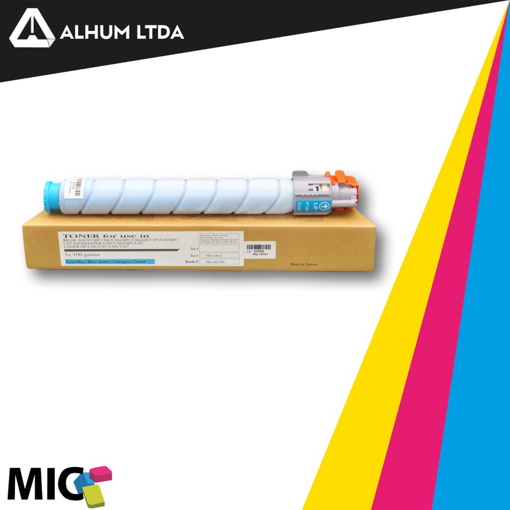 Toner Ricoh Aficio Mp C306 c307 c406 Cartucho Cyan Mic