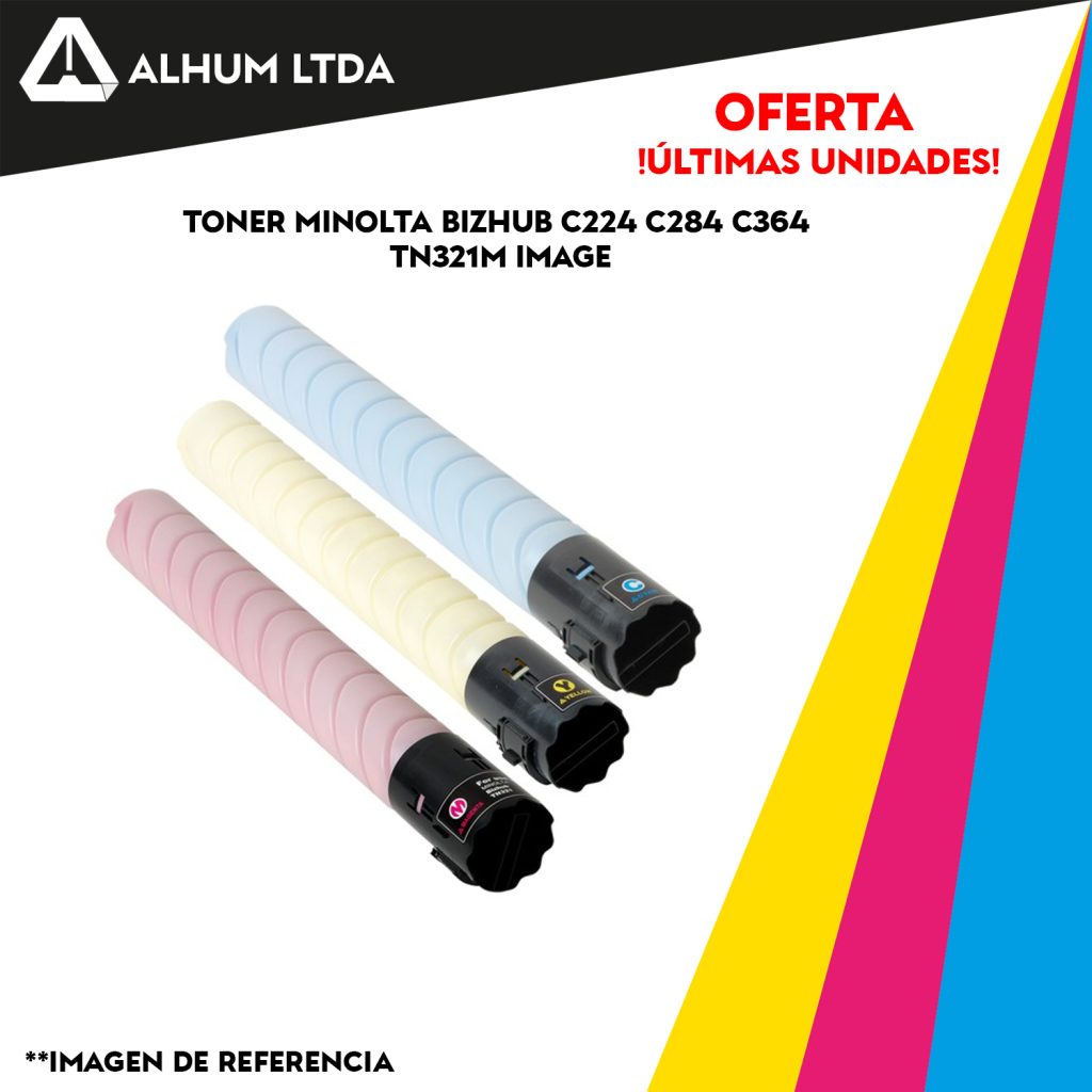 Toner Minolta BIZHUB C224 C284 C364 TN321 Cmy Cartucho Image - Alhum