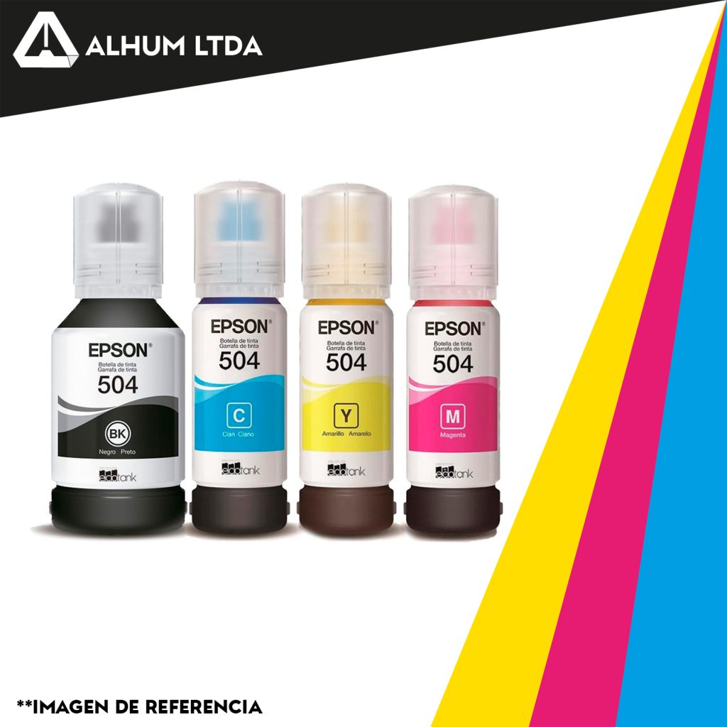 Tinta EPSON L4150 4160 L6161 6171 6191 Recarga Cmyk Original T504 - Alhum